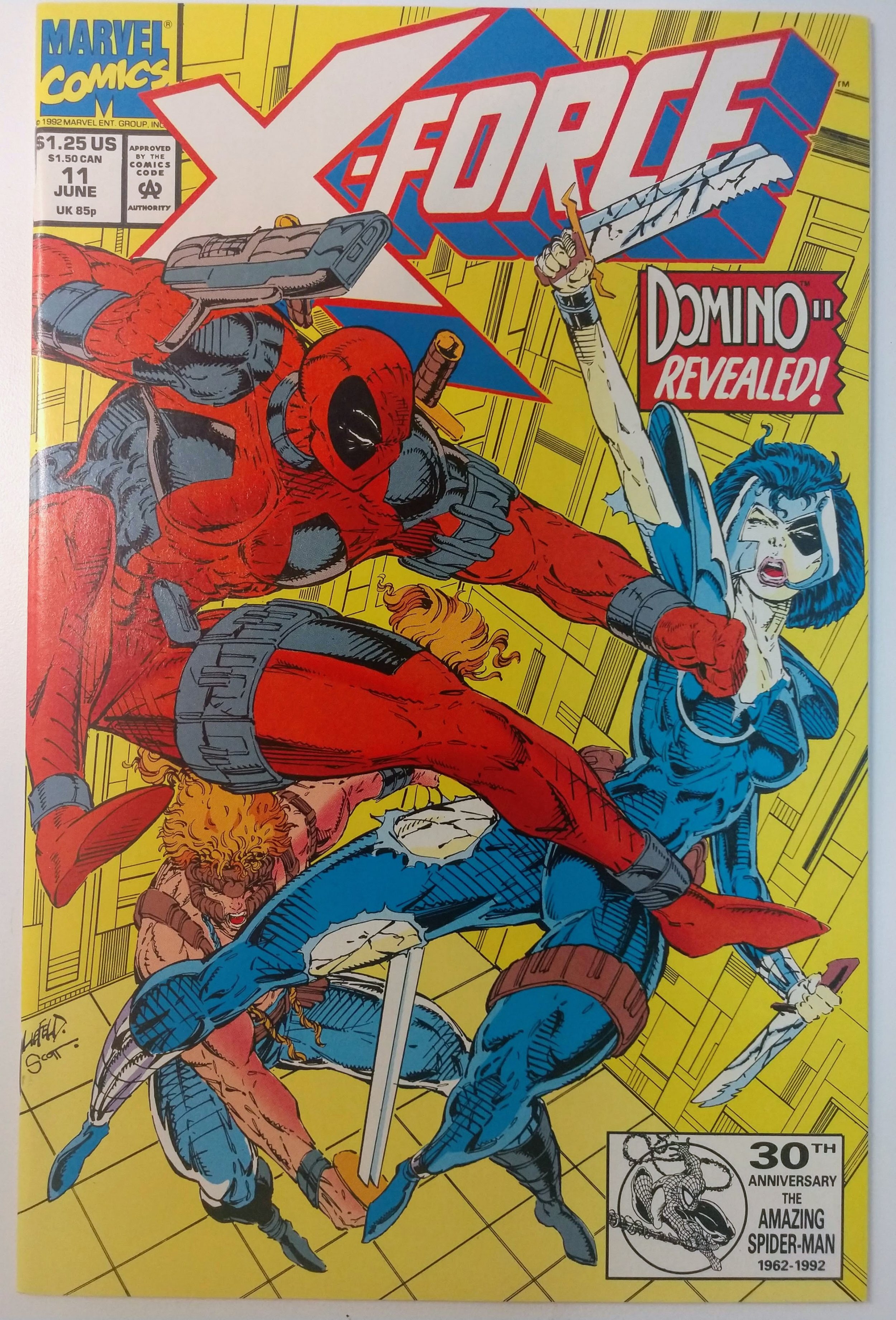 X-Force #11 (9.4, 1992) Battle of Deadpool & Domino (copycat) | Comic ...