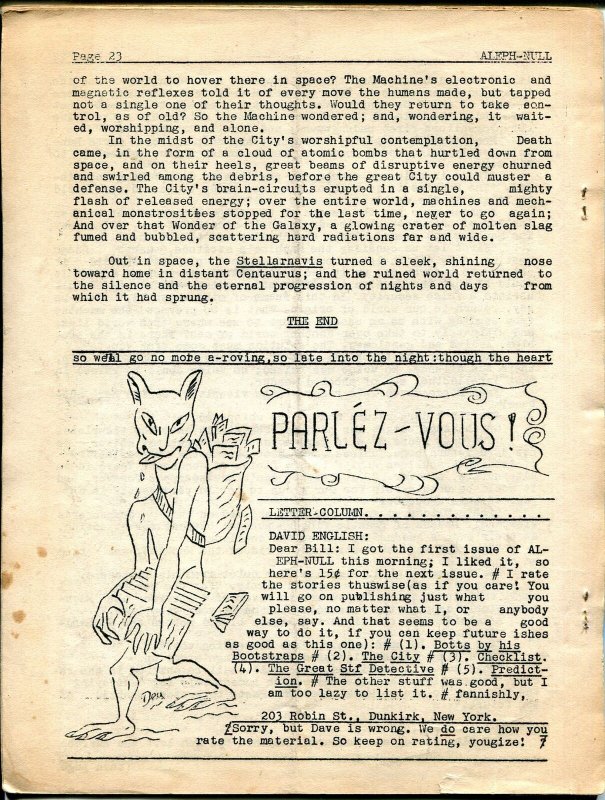 Aleph Null #2 1950-sci-fi fanzine-pulps-Strange Stories-Uncanny Tales ...