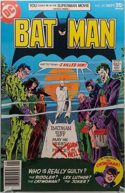 Batman #291 (1977) I KILLED BATMAN Scarecrow Joker Catwoman Luthor ...