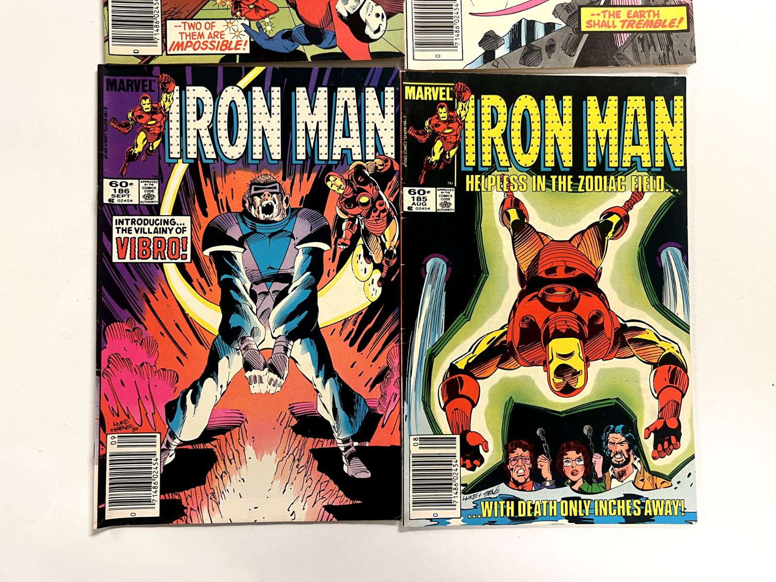 4 Iron-Man Marvel Comic Books #185 186 187 188 Spiderman Iron-Man Thor ...