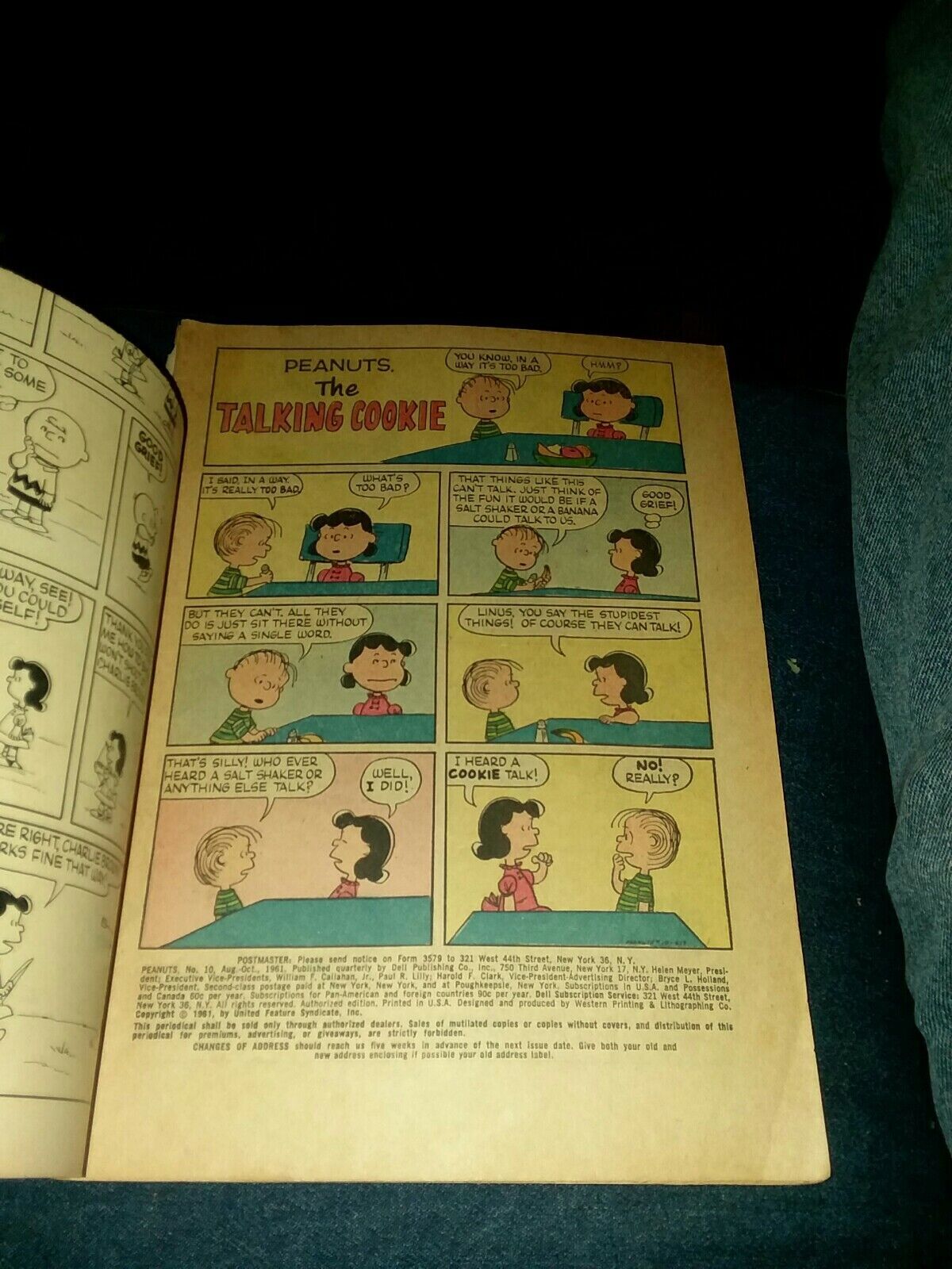 PEANUTS #10 Dell comics 1961 silver age charlie brown and snoopy Cover ...