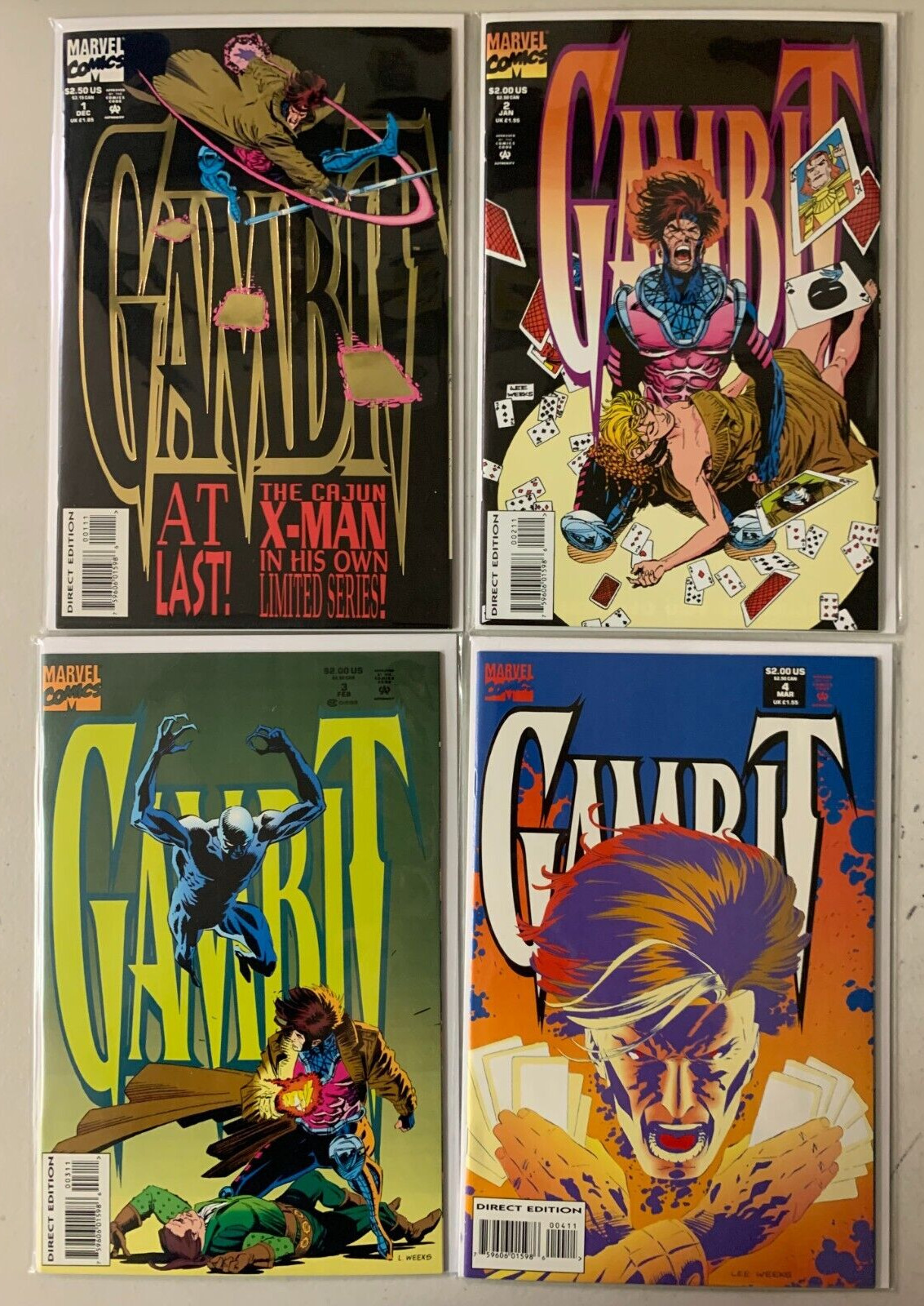 Gambit set #1-4 Direct Marvel 1st Series (average 7.0 VF-) (1993 to ...