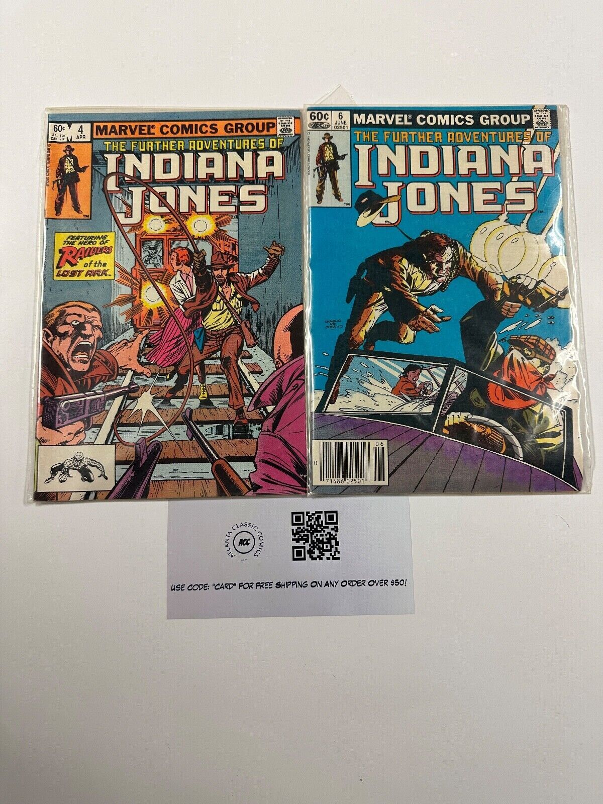 2 Indiana Jones Marvel Comic Books # 4 6 Thor Hulk Avengers 63 CT4 ...