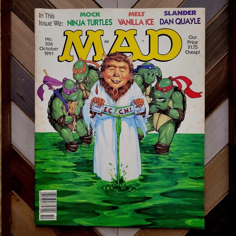 Vintage MAD Magazine #306 (Oct 1991) TMNT | VANILLA ICE | DAN QUAYLE ...