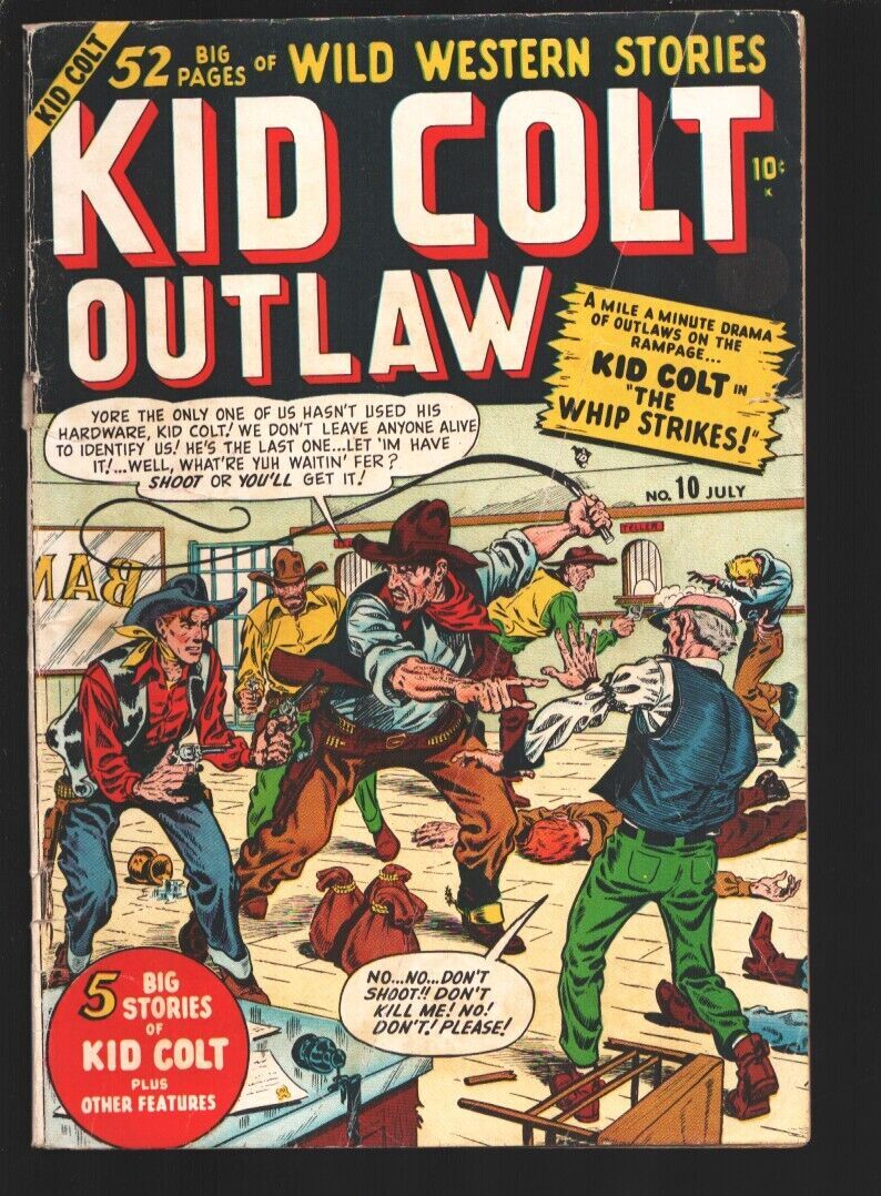 Kid Colt Outlaw #10 1950-Atlas-Kid Colt vs Whip-Torture panel-"Legend ...