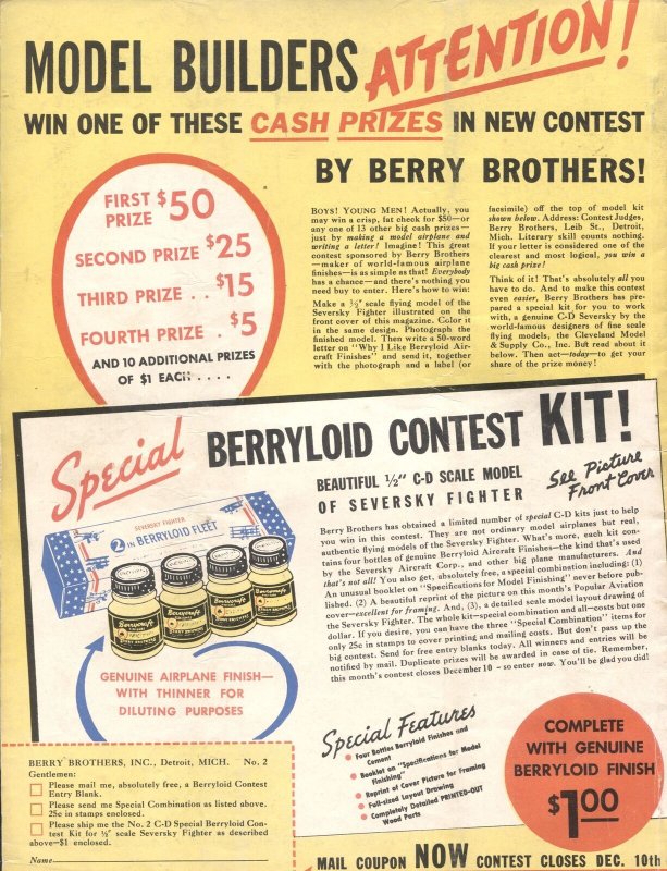 Popular Aviation NOV/1936-Herman R. Bollin PULP STYLE COVER ART ...