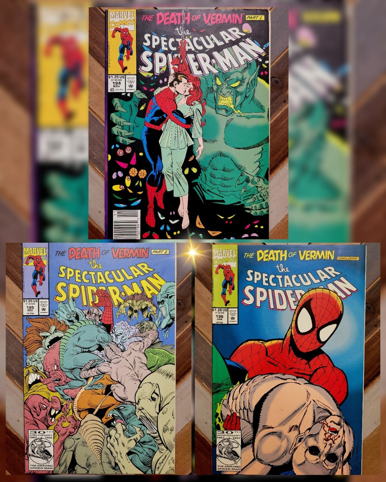 SPECTACULAR SPIDER-MAN Complete DEATH of VERMIN 3-Part Saga #194-196 (7 ...