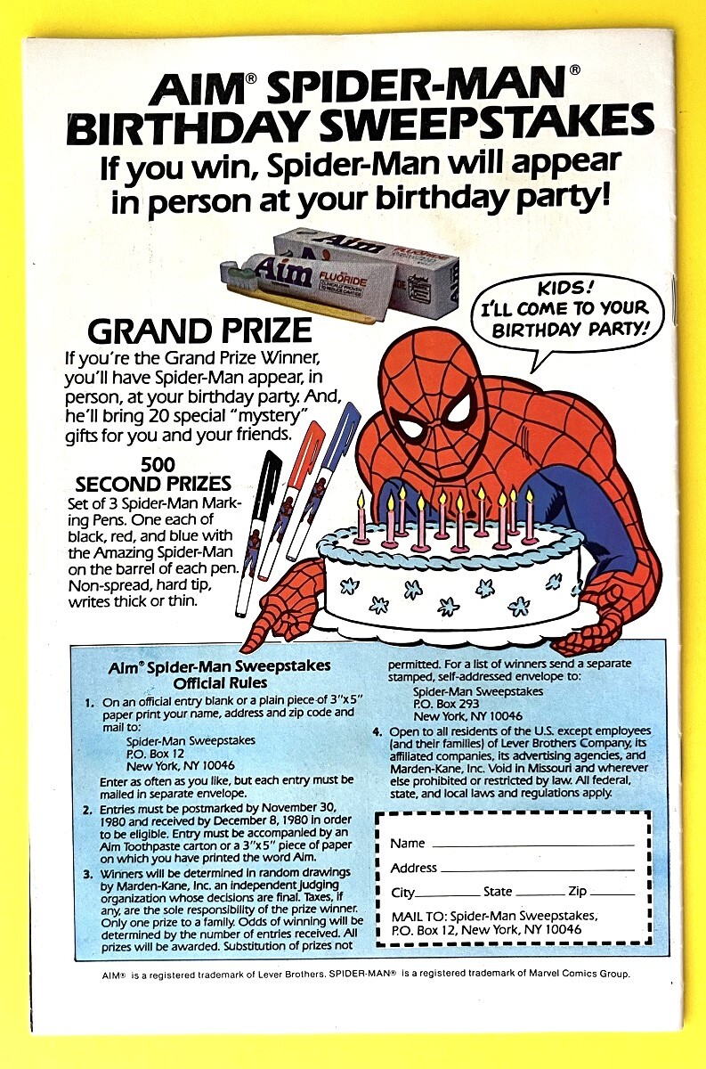 Amazing Spider-Man AIM Give-Away Edition 1 (1980) B5 | Comic Books ...