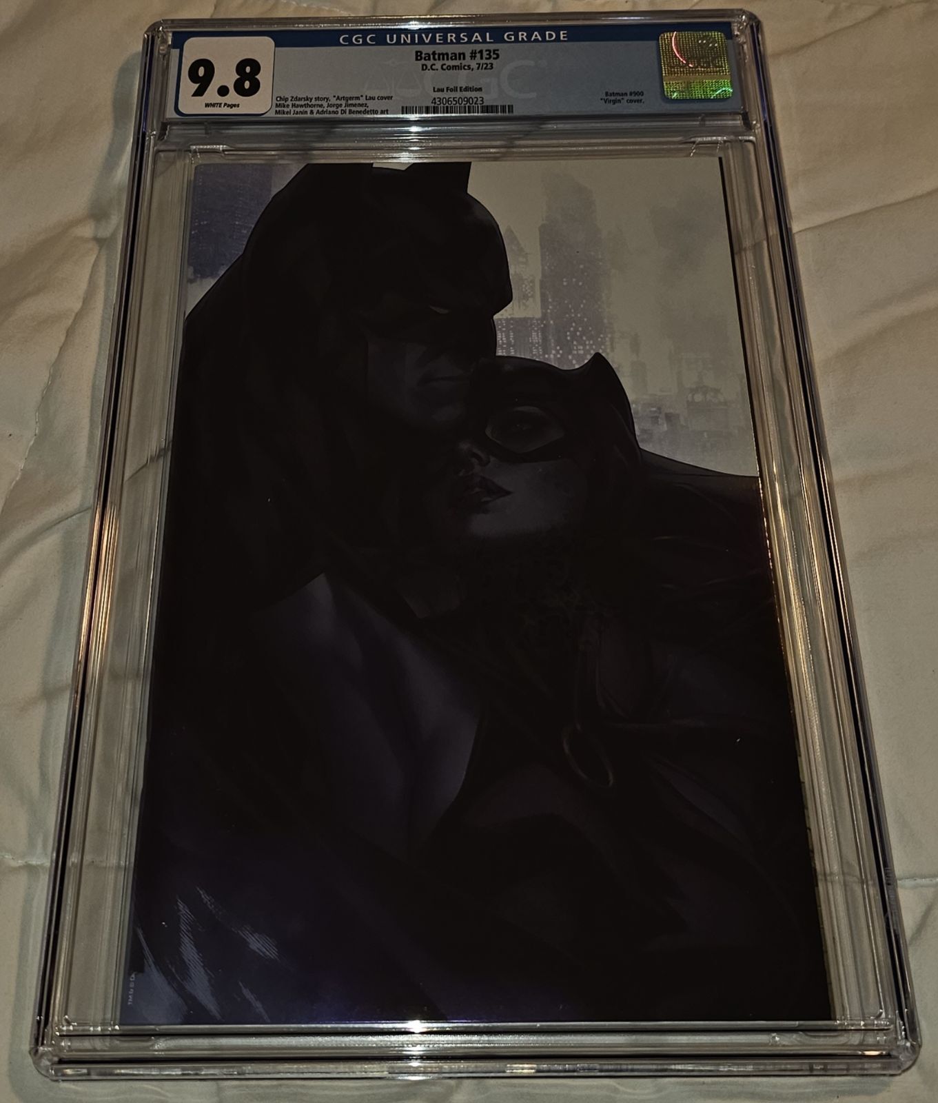 Batman #135 2023 1:50 Stanley Artgerm Lau Foil Virgin Variant Cover CGC ...