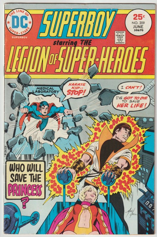 Superboy #209 (Jun 1975, DC), VG condition (4.0), Karate Kid gets new ...