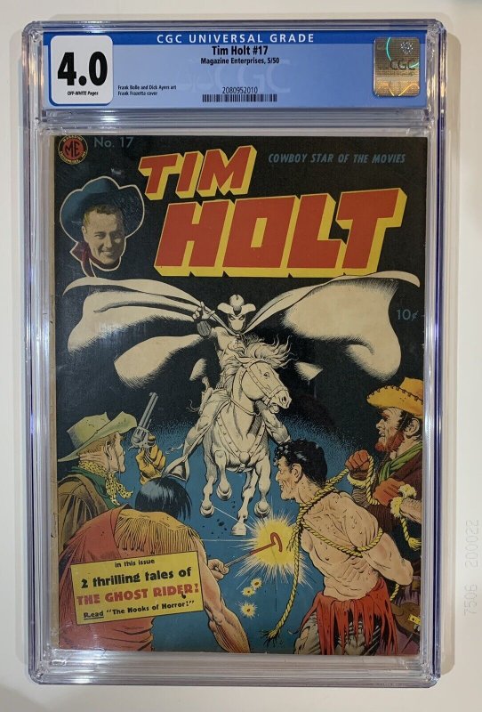 (1950) TIM HOLT #17 CGC 4.0 Frank Frazetta Ghost Rider Cover! Golden Age Classic | Comic Books ...