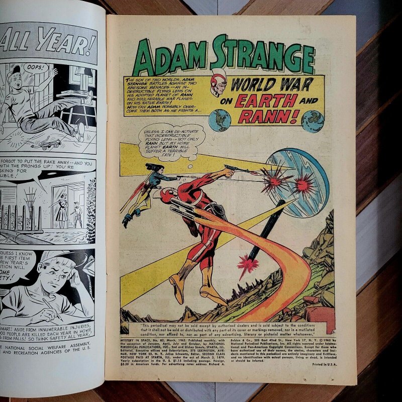 MYSTERY in SPACE #82 FN (DC 1963) ADAM STRANGE in "World War on Earth ...