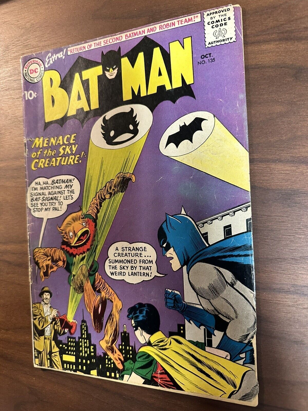 Batman #135 GD/VG “The Menace of The Sky Creature”(DC Comics 1960 ...
