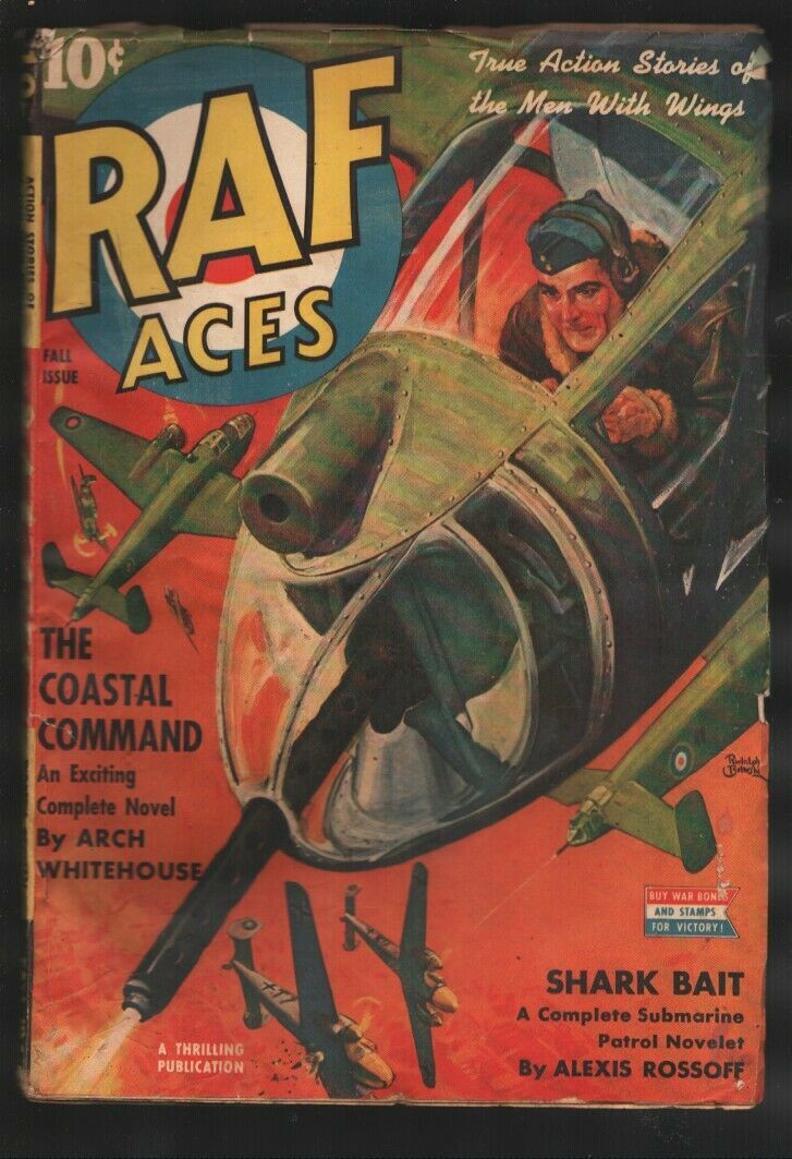 RAF Aces-Fall 1941-Rudolph Belarski machine gun plane battle pulp cover ...