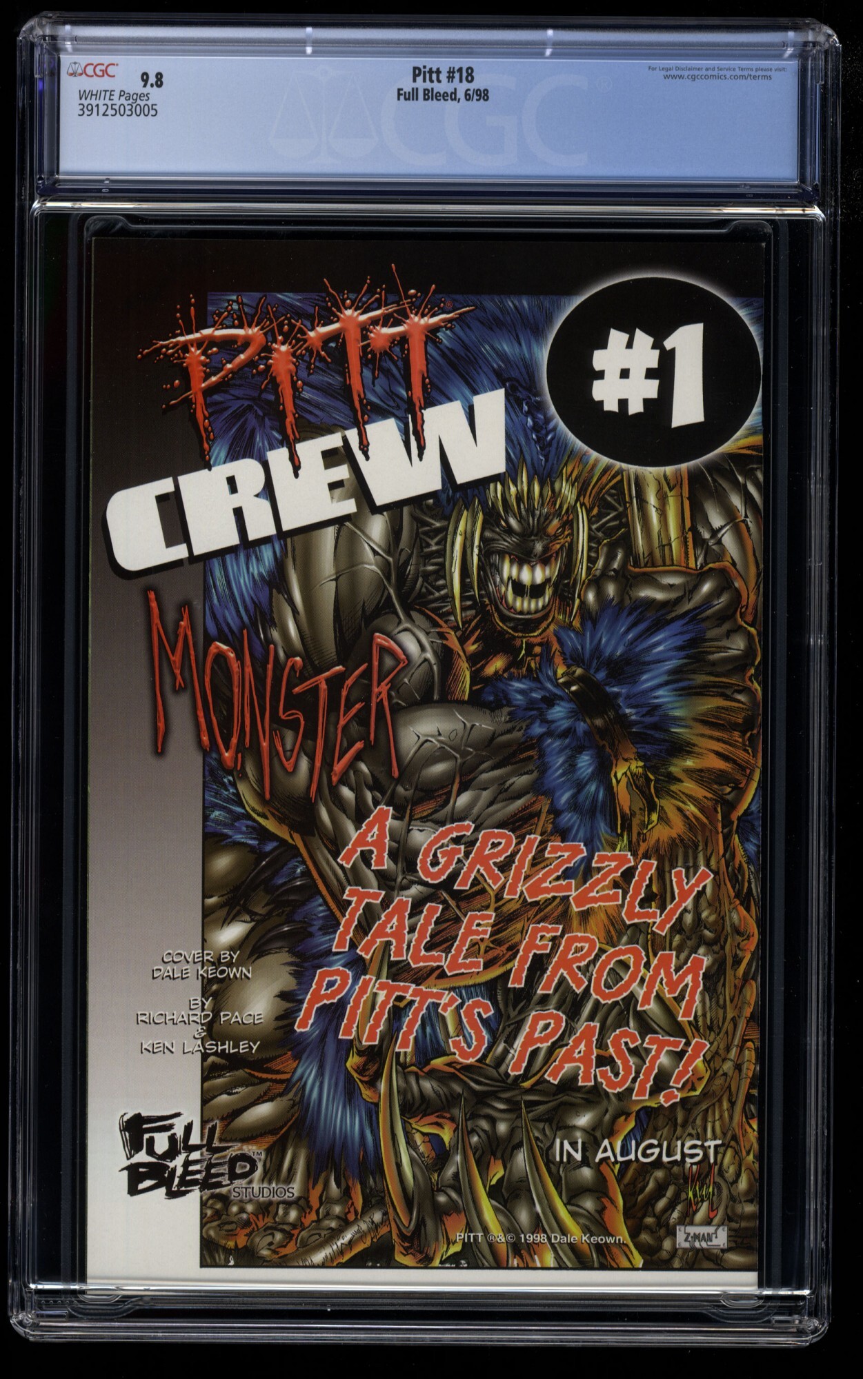 Pitt #18 CGC NM/M 9.8 White Pages Dale Keown Cover and Art! Full Bleed ...