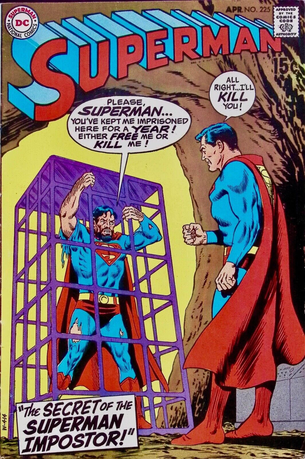 SUPERMAN Comic Issue 225 — 1st Series 36 Pages 15 Cent Cover — 1970 DC ...