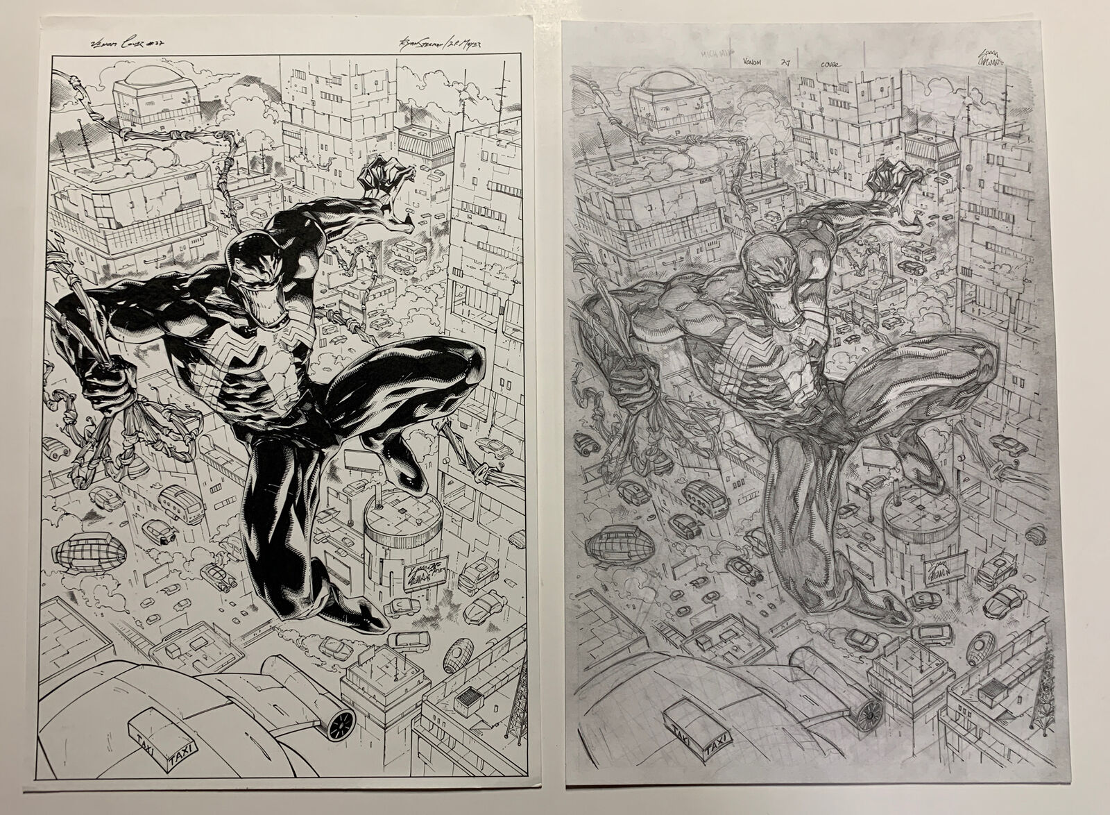 Venom 27 Original Cover Art Oa Pencils + Ink Page Ryan Stegman Meyer ...