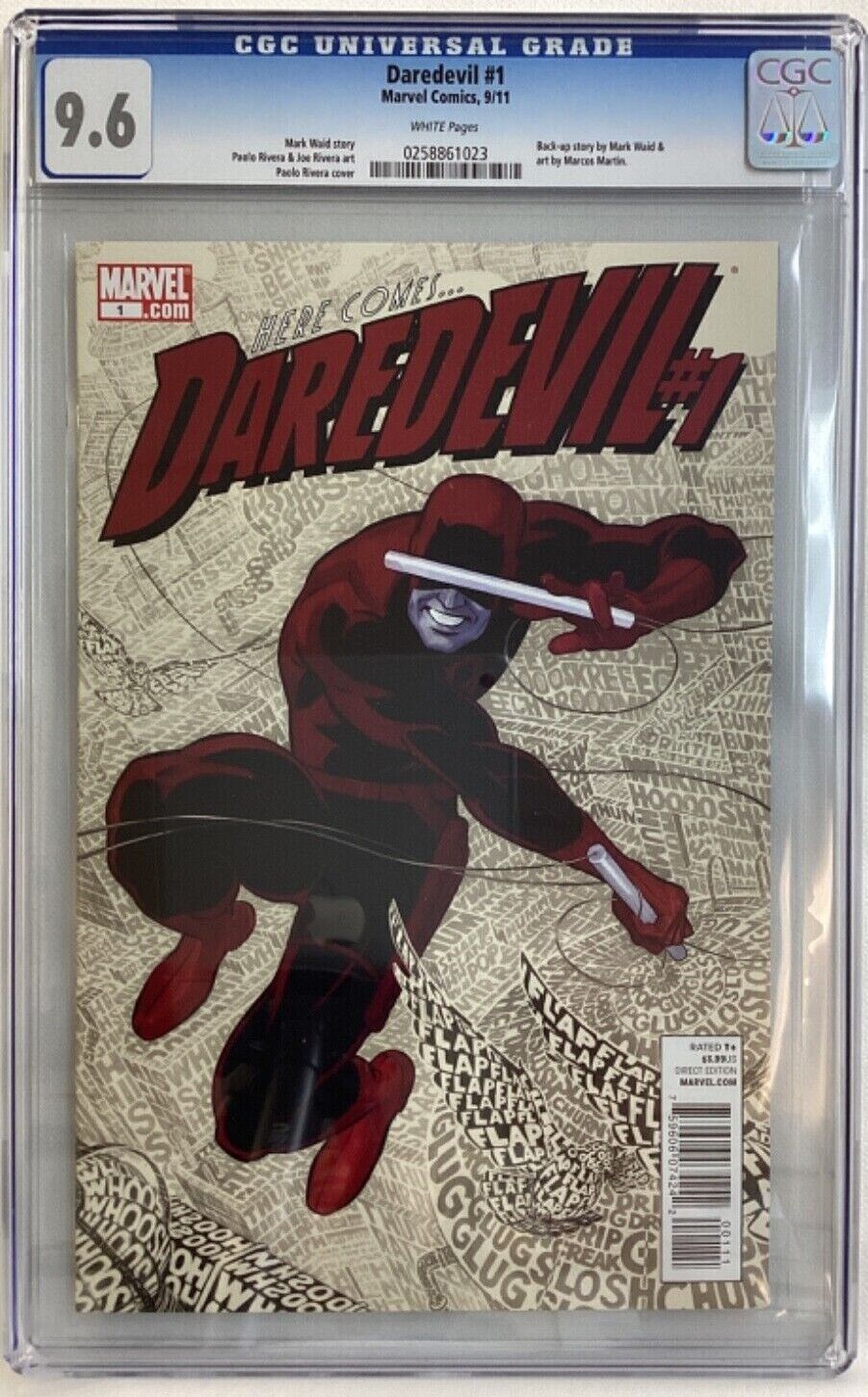 Daredevil #1 - CGC 9.6 - Marvel - 2011 - Mark Waid! Paolo Rivera ...
