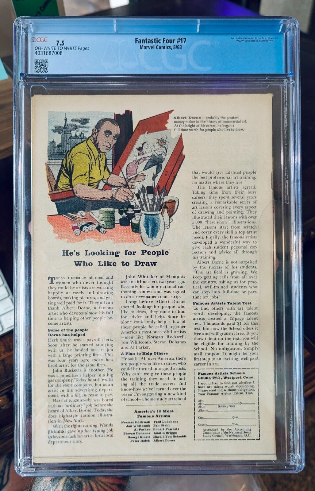 Fantastic Four (1961 1st Series) #17. Ft. JFK/Ant-Man/Doctor Doom. CGC ...