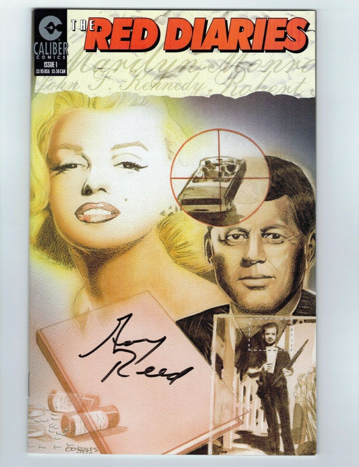 the Red Diaries #1 VF/NM - JFK Marilyn Monroe CIA conspiracy signed by ...