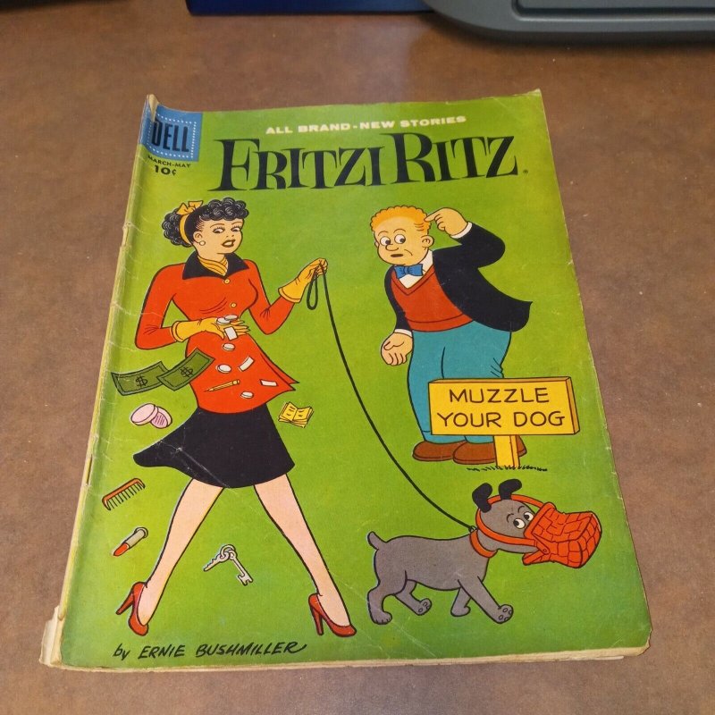 FRITZI RITZ #57 Dell Comics 1958 (4 page PEANUTS) charlie brown nancy ...