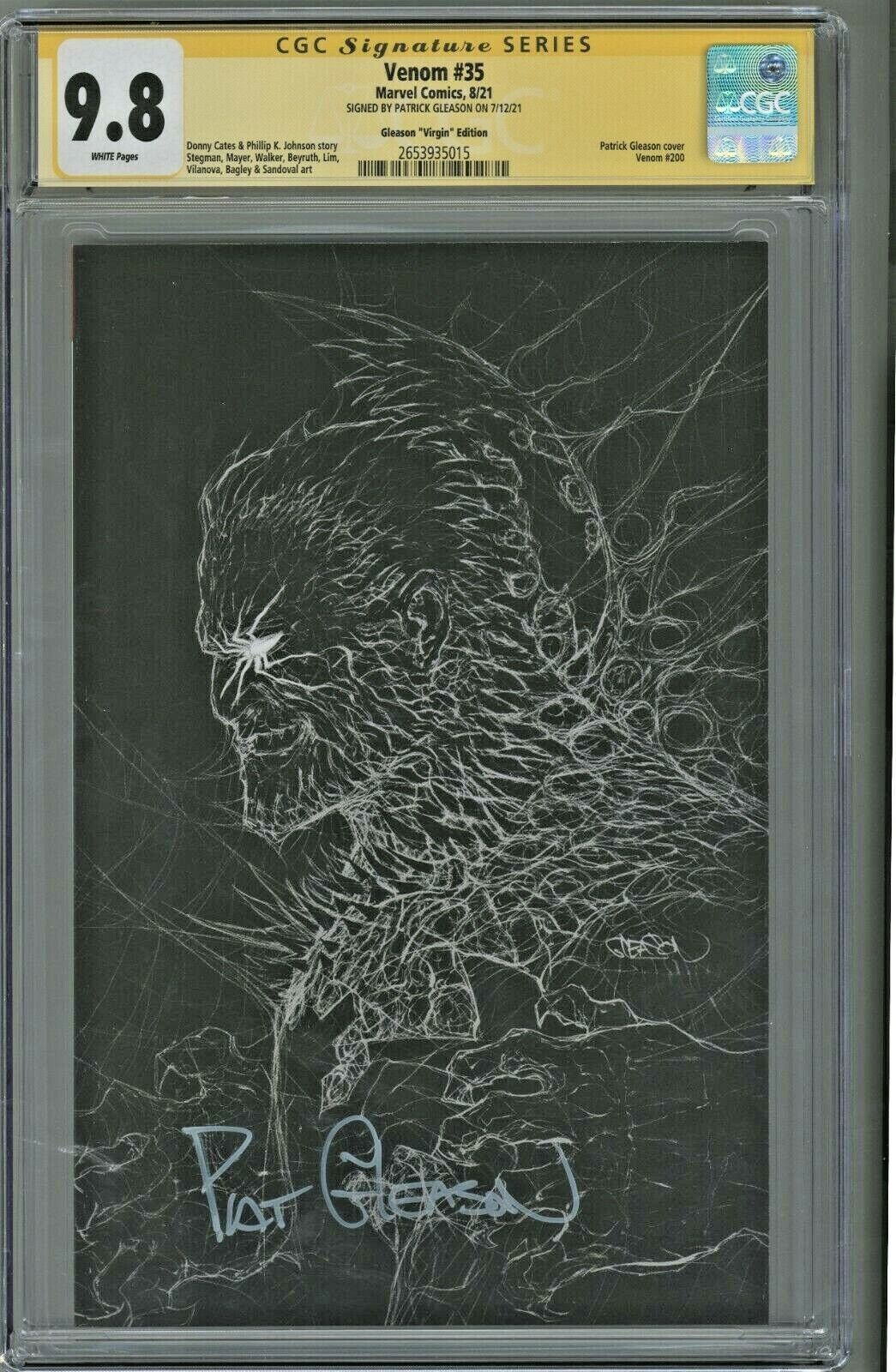 Venom #35 Patrick Gleason Variant - CGC SS 9.8 SIGNED GORGEOUS SLAB ...
