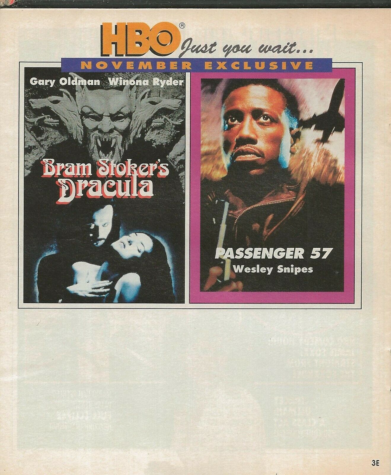 ORIGINAL Vintage Oct 1993 HBO Guide Magazine Under Siege Passenger 57 ...