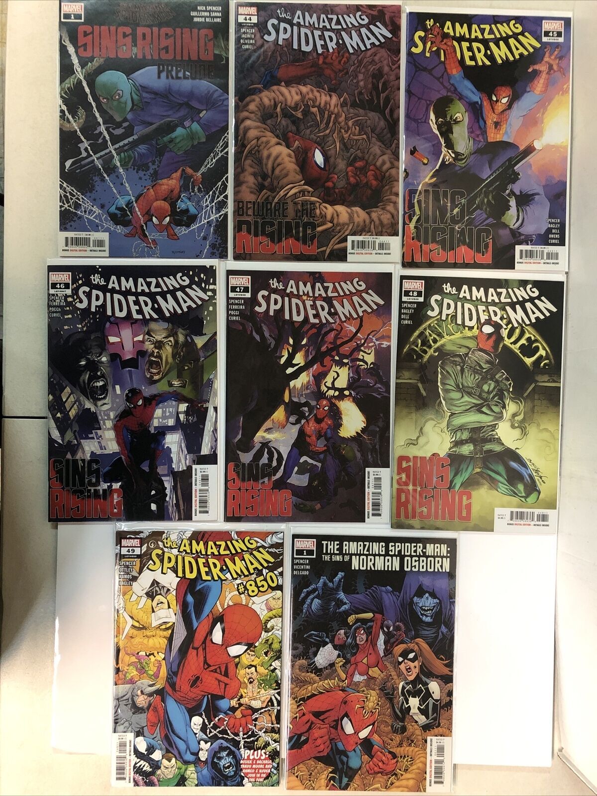 The Amazing Spider-Man: Sins Rising (2020) Prelude # 1 & # 44-49 & # 1 ...