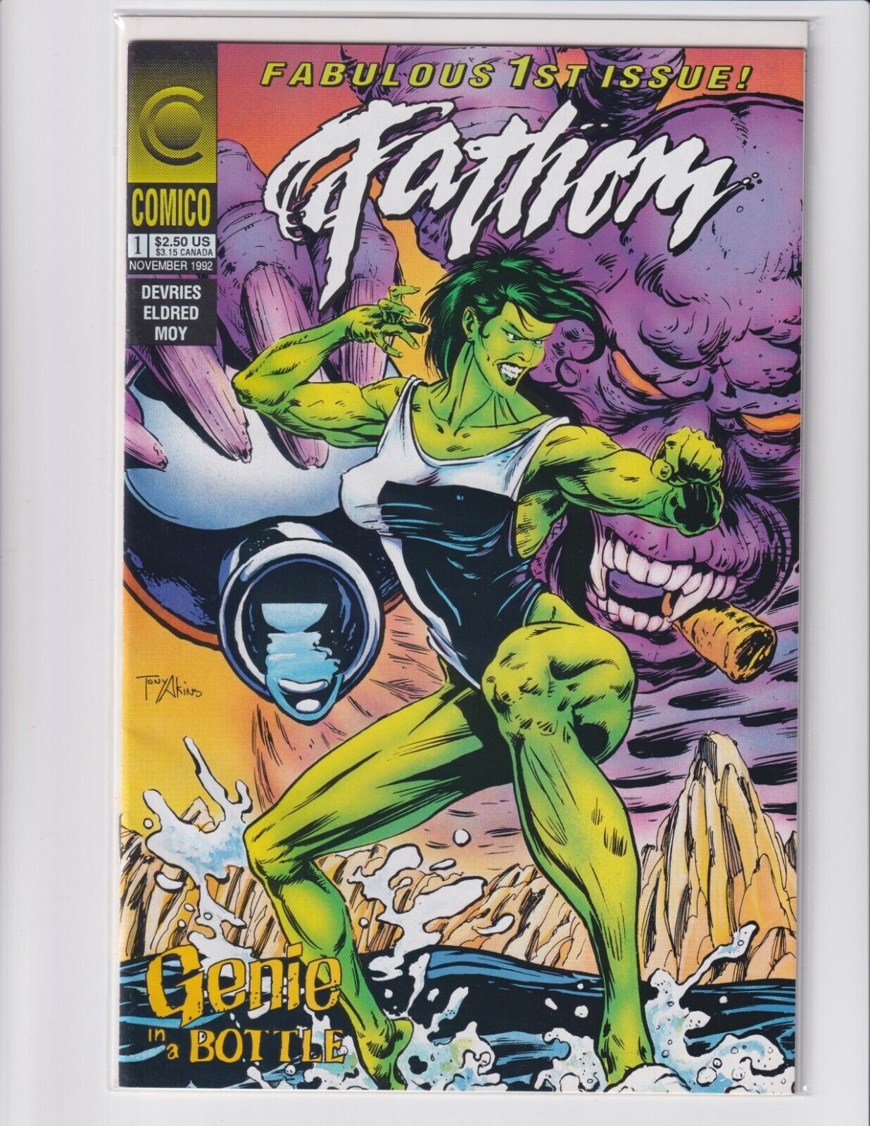 FATHOM "Genie In A Bottle" Comic #1 Comico Comics 1st Issue - Nov 1992 ...