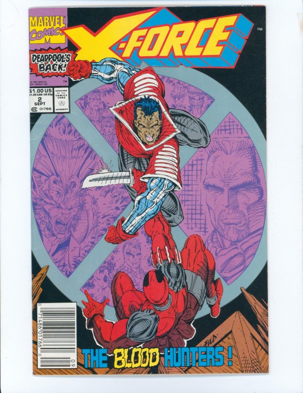 X-Force #2 Newsstand Edition (1991) 2nd appearance of Deadpool MCU spec ...