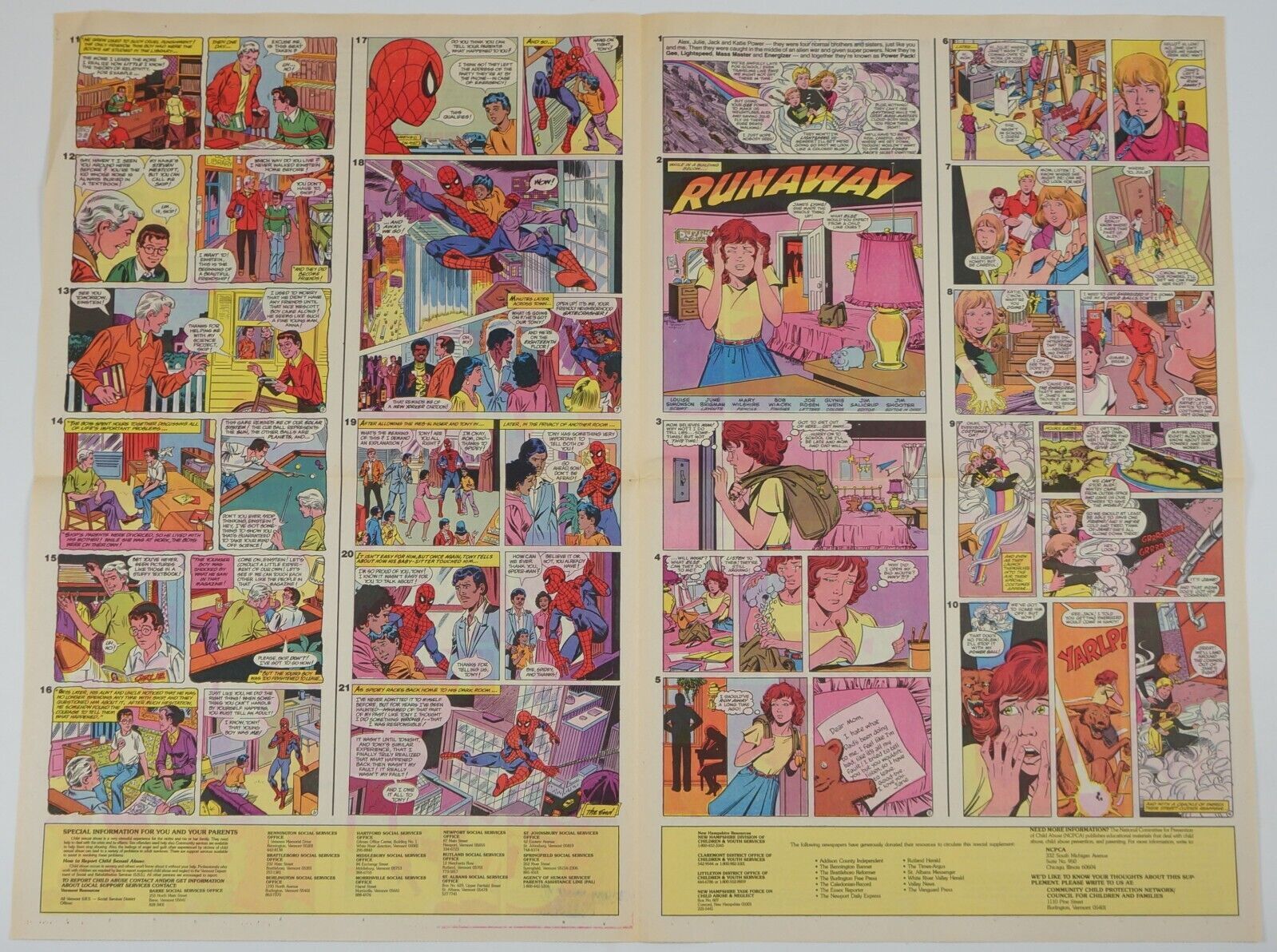 Spider-Man & Power Pack: Child Abuse Prevention newspaper promo Marvel ...