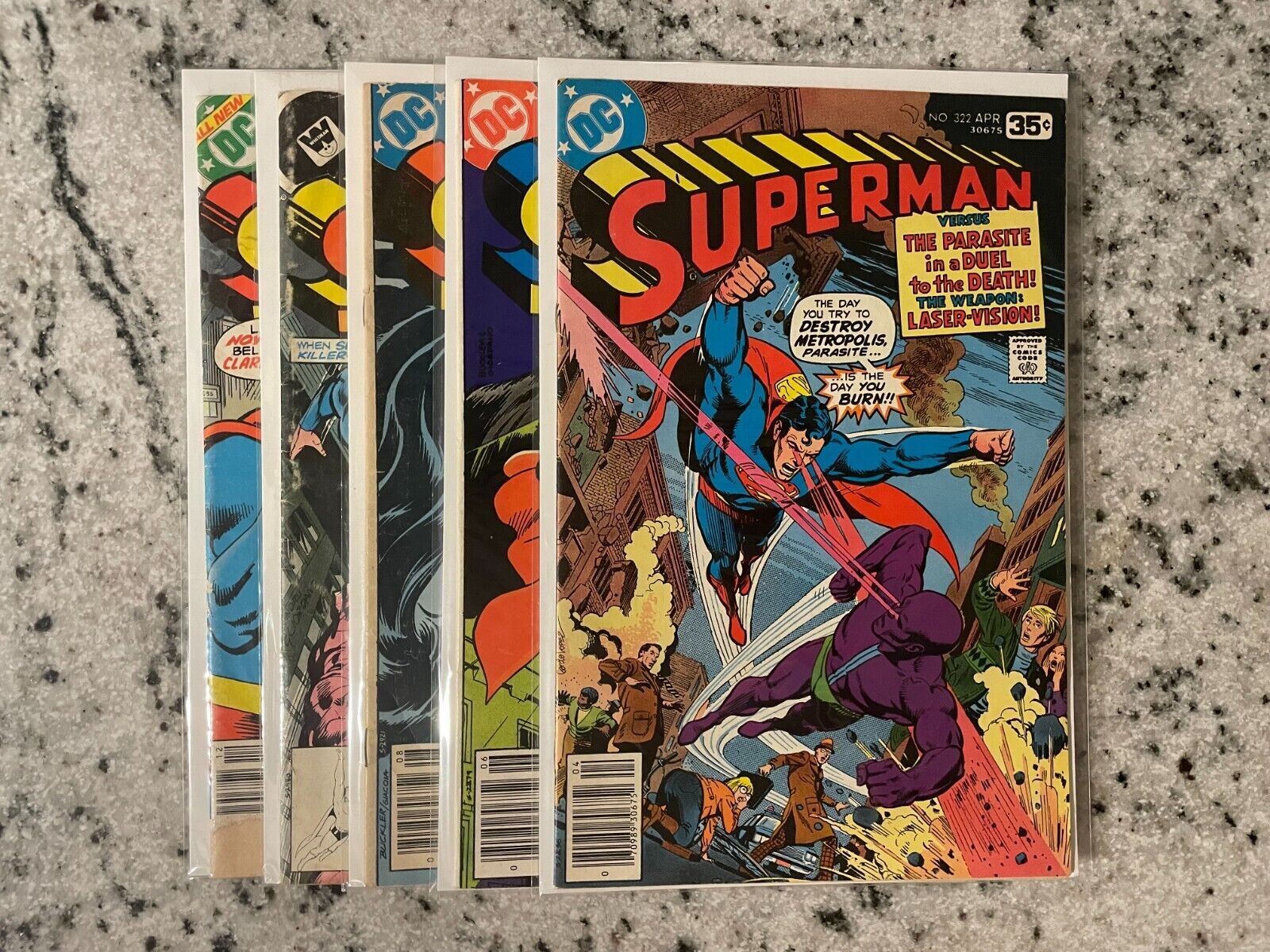 Lot Of 5 Superman DC Comic Books # 322 324 326 329 330 Batman Flash ...