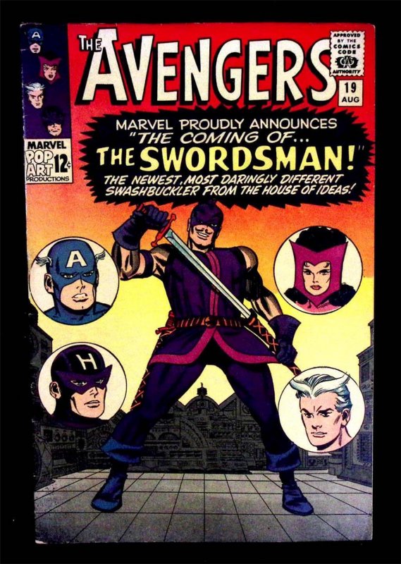 Avengers #19 Aug 1965 1st appearance of Swordsman-Origin of Hawkeye ...
