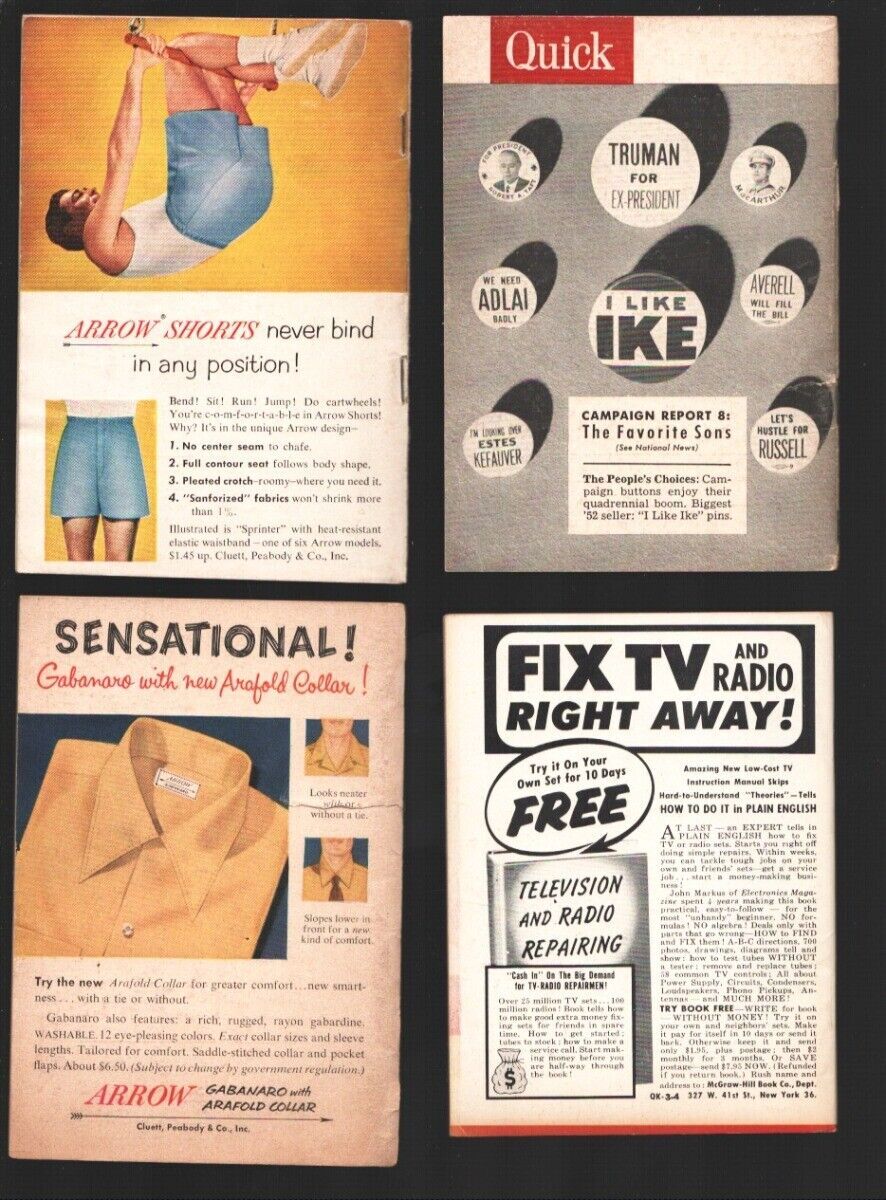 Quick Mini Mag Lot of 4-Marilyn Monroe-Leslie Caron Lot #9 1952-Jane ...