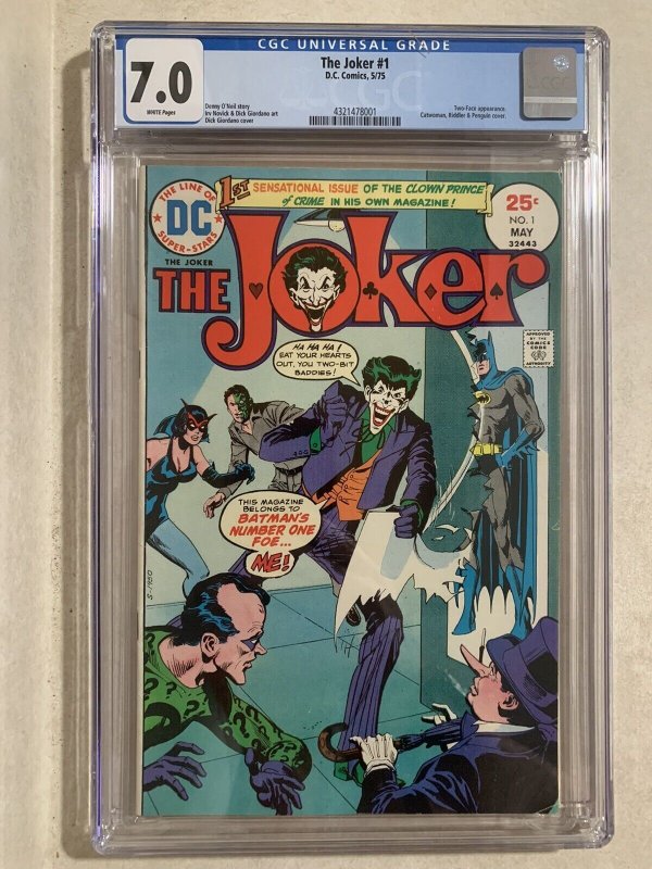 The Joker #1 CGC 7.0 WHITE Pgs Catwoman Riddler Penguin Batman Two Face ...