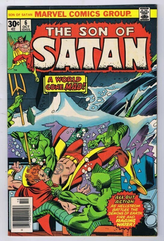 Son of Satan #6 ORIGINAL Vintage 1976 Marvel Comics Daimon Hellstrom ...