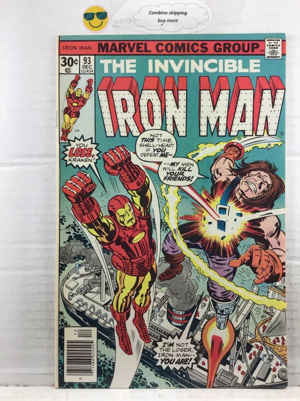 Iron Man #93 (1976) vfn -nm kraken Kirby cover, herb trimpe artwork ...