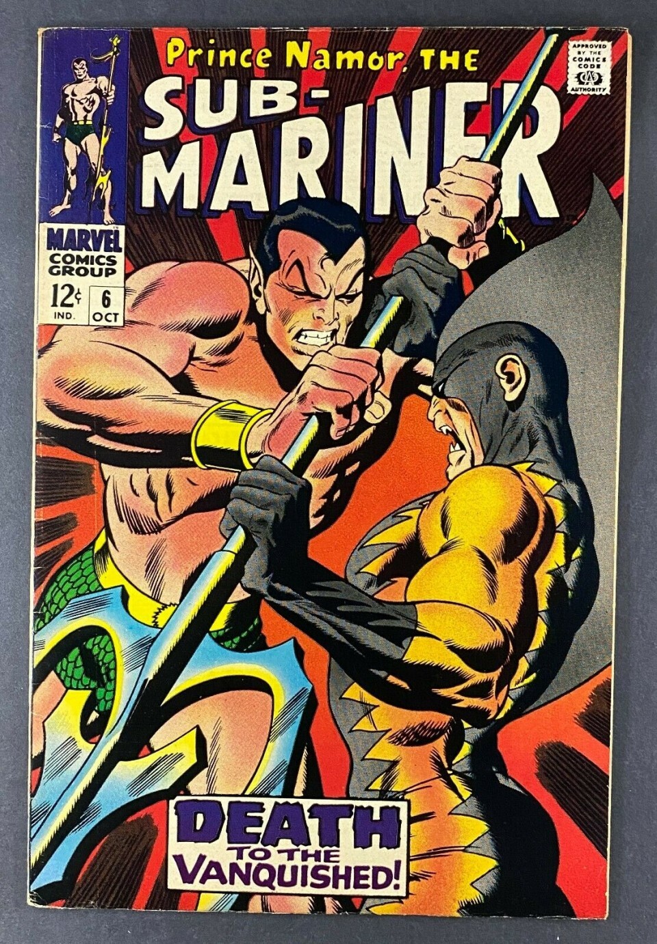 Sub-Mariner (1968) #6 VF- (7.5) Tiger Shark Battle John Buscema Cover ...
