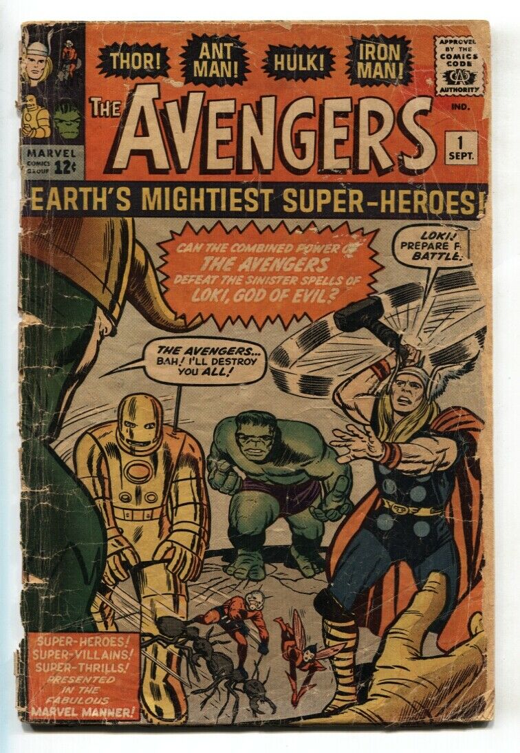 AVENGERS #1-comic book-Hulk-Thor-Iron Man-Loki-Wasp 1963 FR | Comic ...
