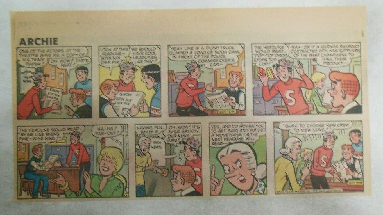 (24) Archie Sunday Pages by Dan DeCarlo from 1979 All Thirds Color ...