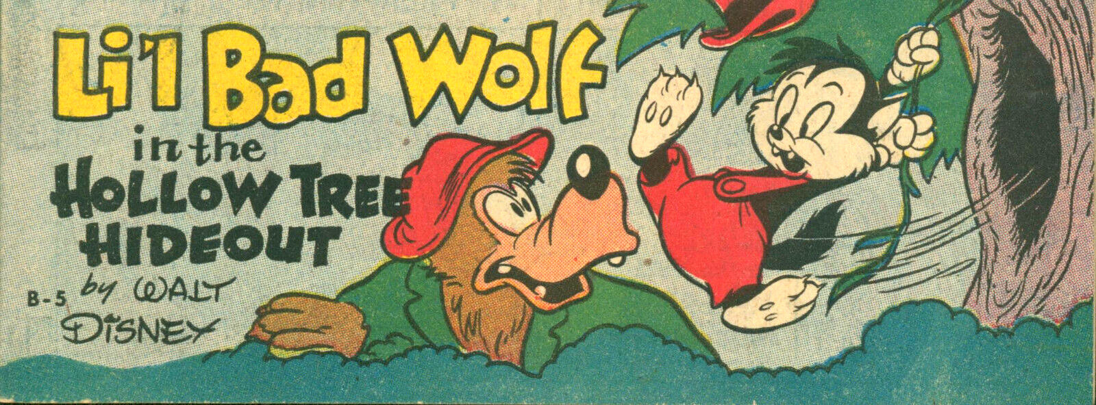 Lil Bad Wolf in the Hollow Tree Hideout #5 Walt Disney Wheaties 1950 VF ...