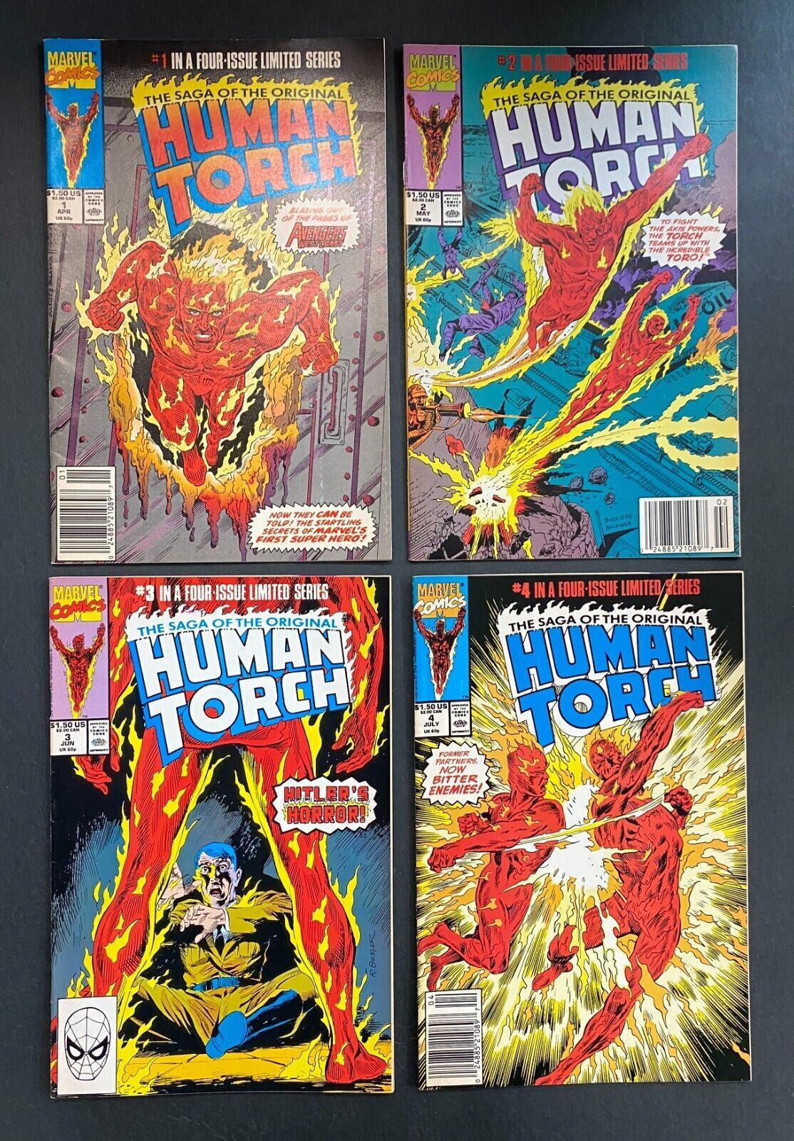 Saga of the Original Human Torch (1990) #'s 1-4 Complete VF- (7.5) Lot ...