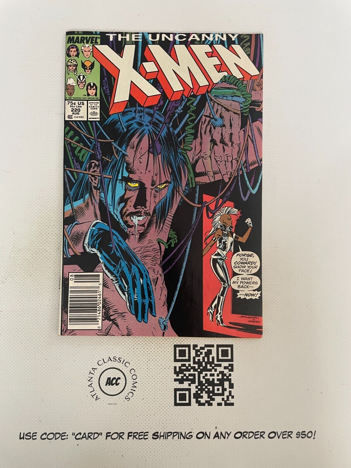 The Uncanny X-Men # 220 NM- Marvel Comic Book Wolverine Rogue Storm 10 ...