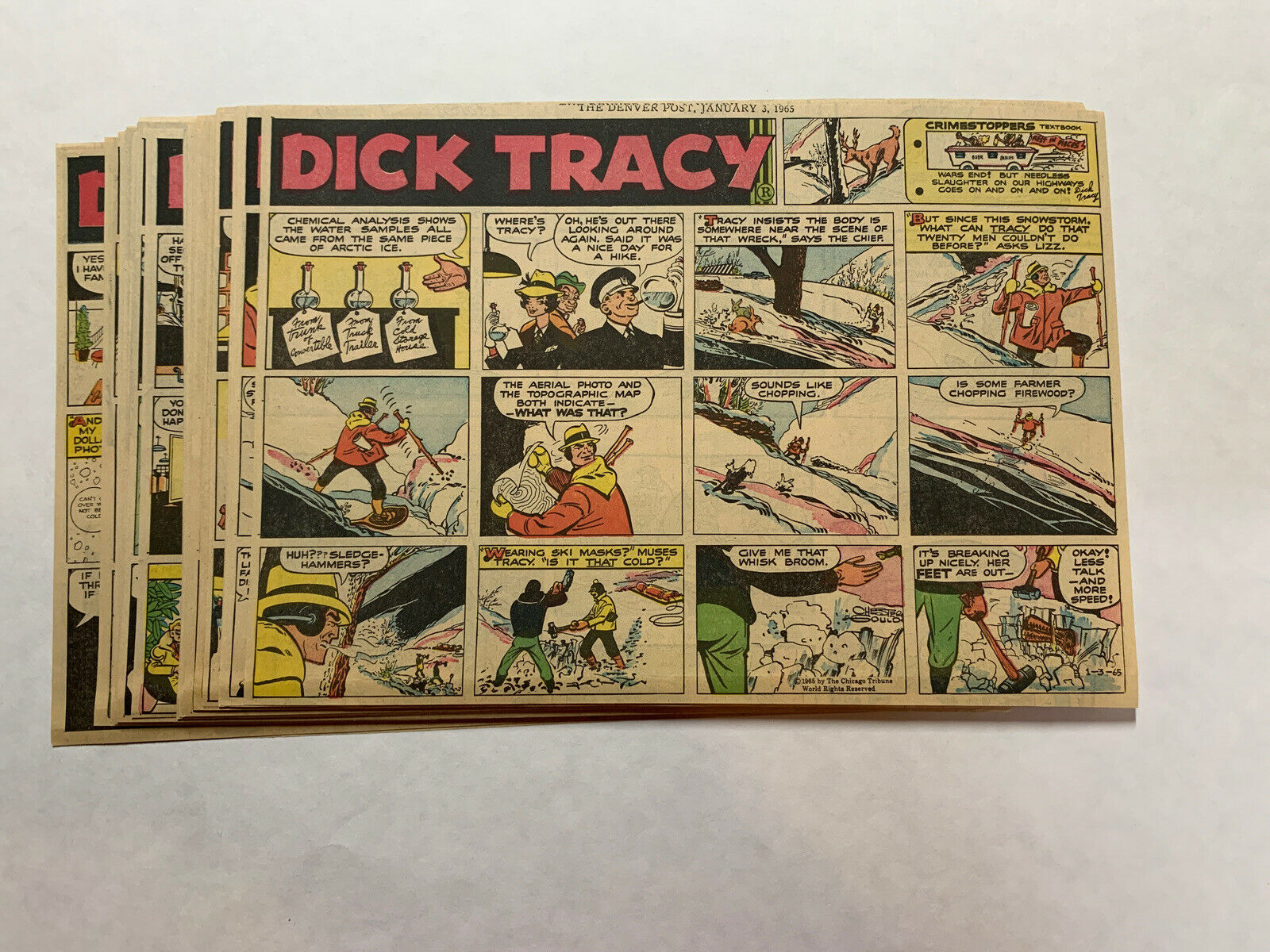 Dick Tracy Newspaper Comics Strip 1965 52 Total Pages Complete Year ...