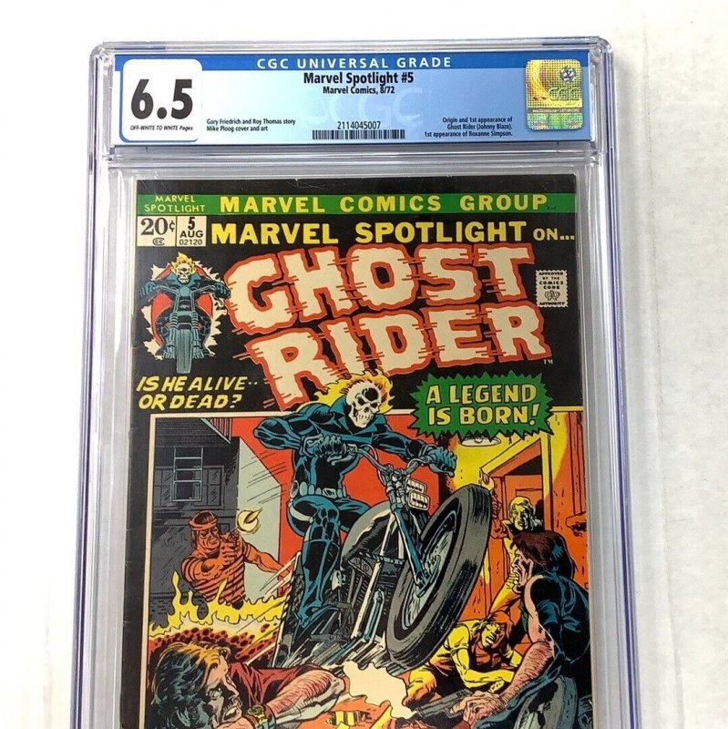 Marvel Spotlight #5 CGC 6.5 Origin & 1st Appearance Of Ghost Rider 1972 ...