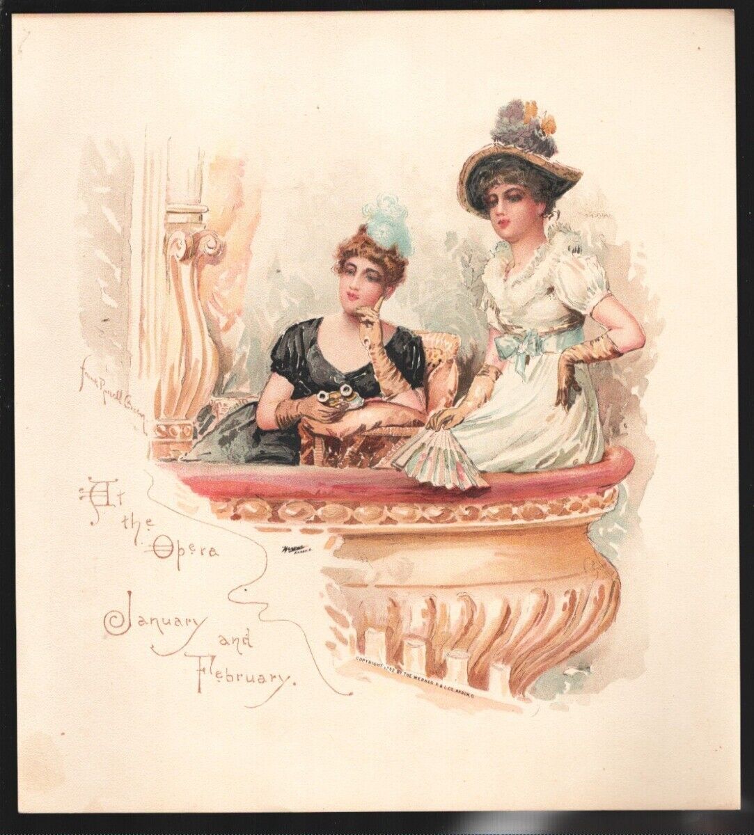 At The Opera Print 1892-by Frank Russell Green-Size is about 10 3/4 x ...