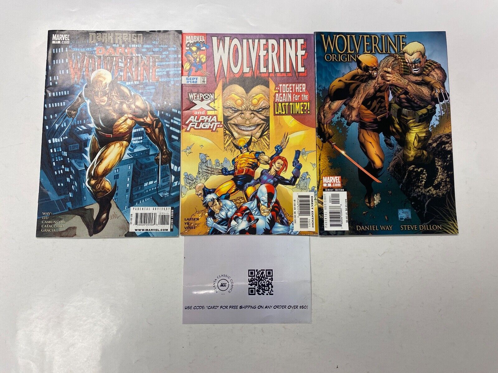 3 MARVEL comic books Dark Wolverine #77 Wolverine #142 Origins #3 52 ...