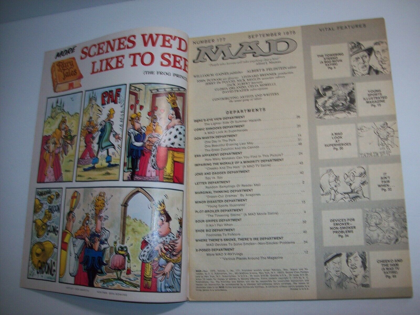 MAD Magazine Towering Inferno Sept 1975 No 177 Chico and the Man ...