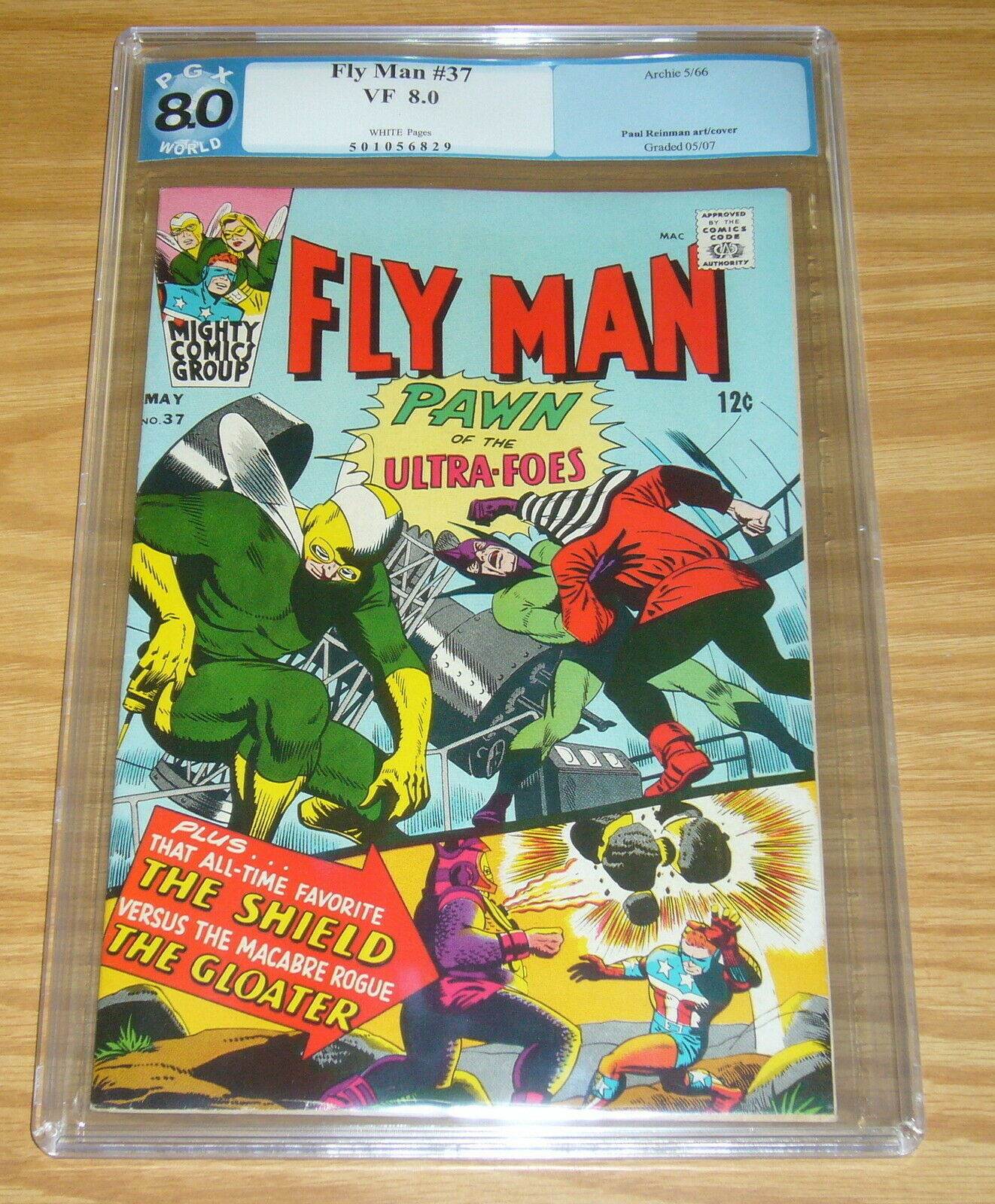 Fly Man #37 PGX 8.0 silver age mighty comics the shield 1966 archie's ...