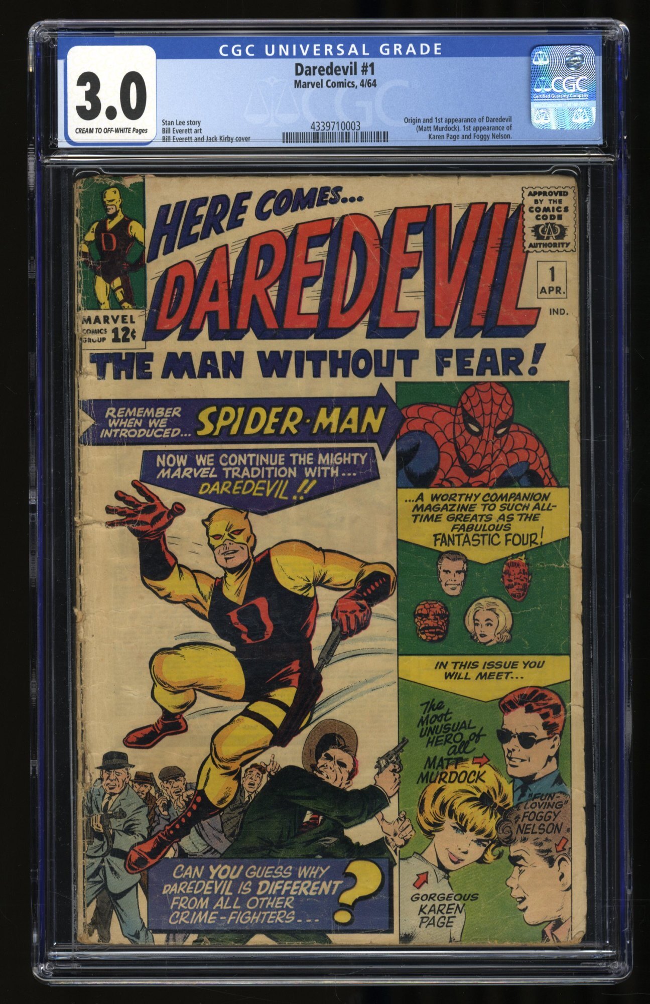 Daredevil (1964) #1 CGC GD/VG 3.0 Origin and 1st Appearance! | Comic ...